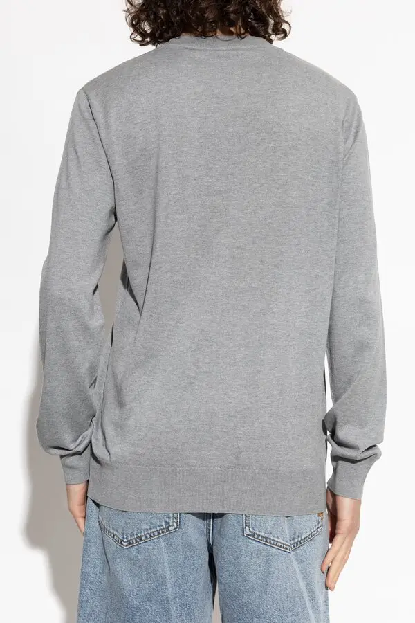 Balmain Crew Neck Sweater With Embroidered Logo