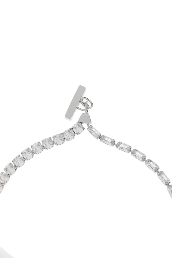 FERRAGAMO Crystal Tennis Bracelet With T-bar Clasp