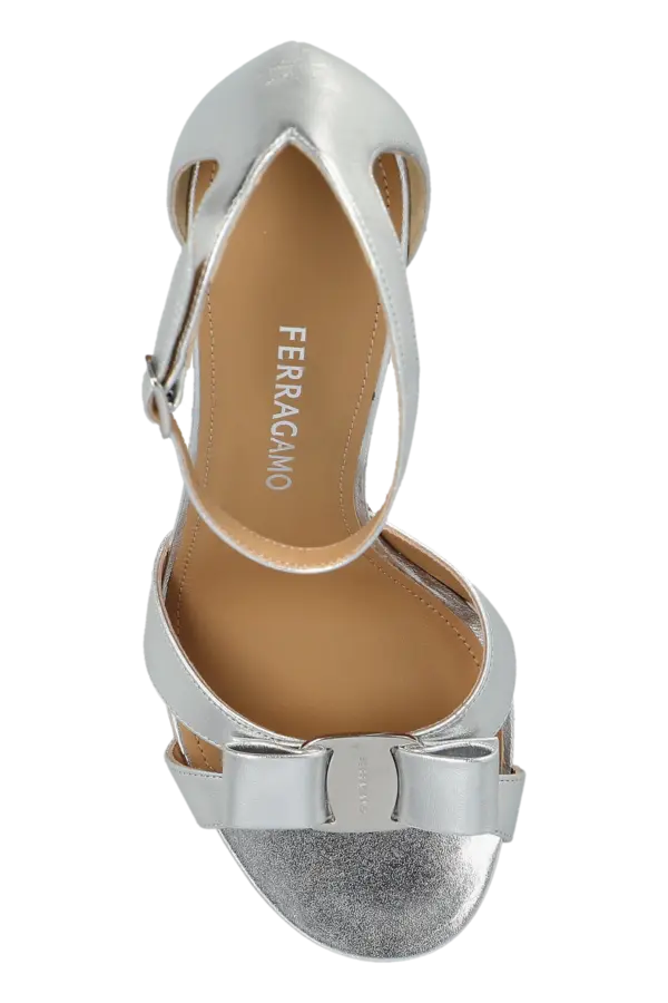 FERRAGAMO Roxy' Heeled Sandals - Silver