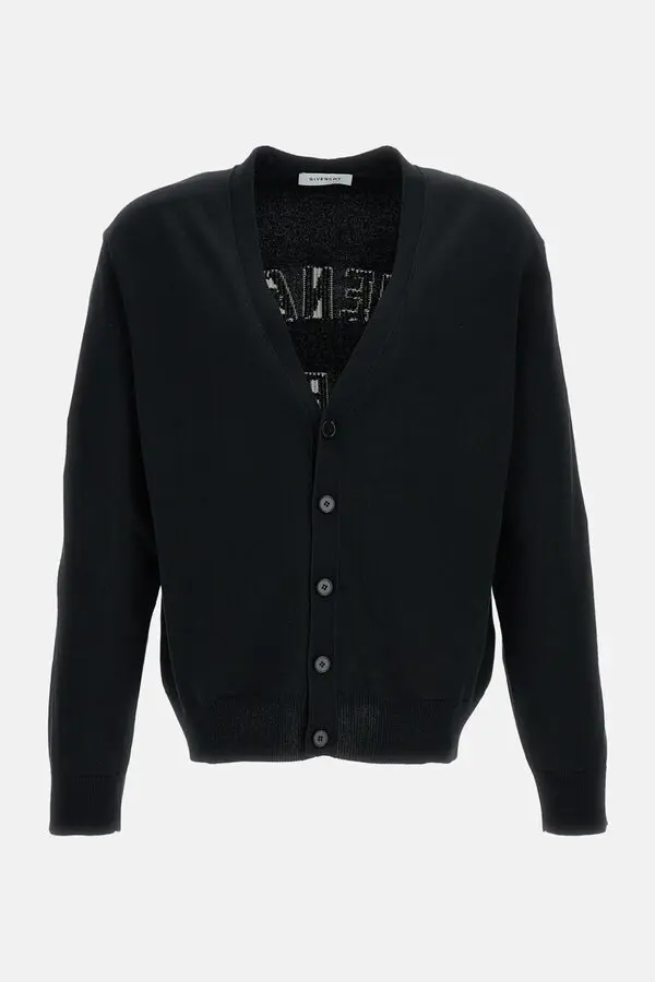 Givenchy Cotton-knit V-neck Cardigan - Nero