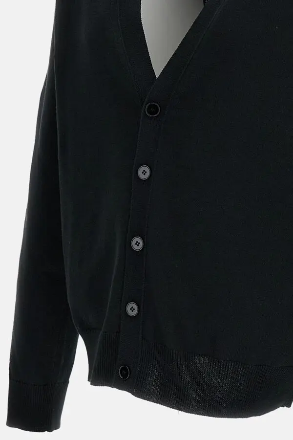 Givenchy Cotton-knit V-neck Cardigan - Nero