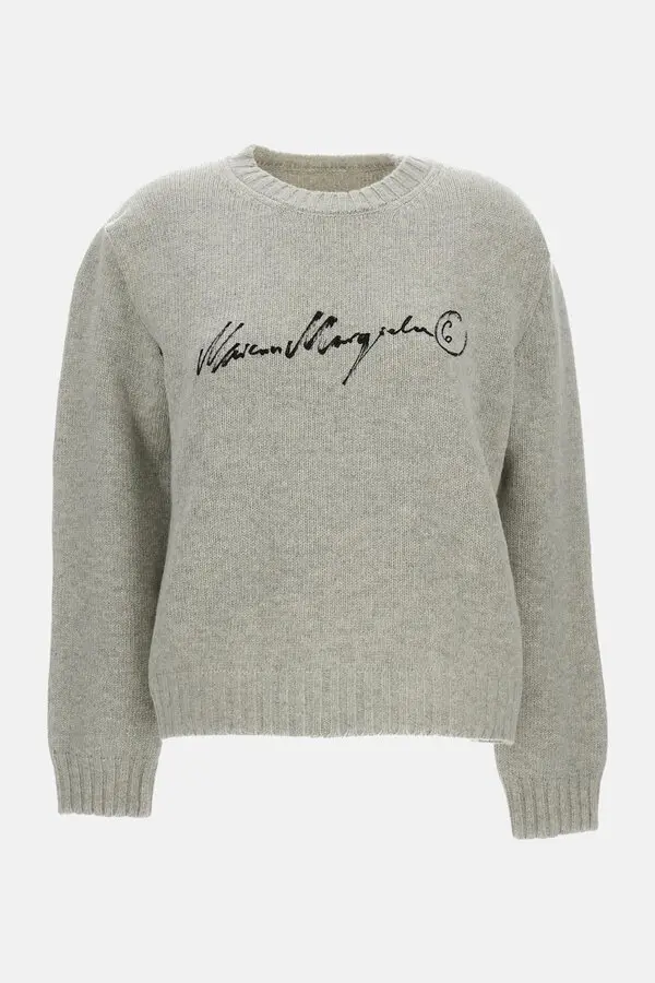 MAISON MARGIELA Crew Neck Wool-blend Sweater - Grey
