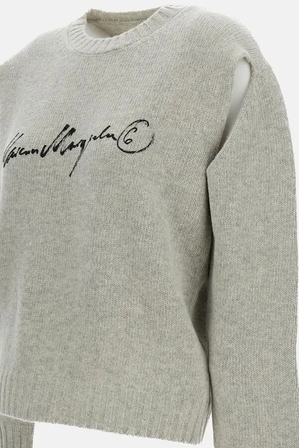 MAISON MARGIELA Crew Neck Wool-blend Sweater - Grey