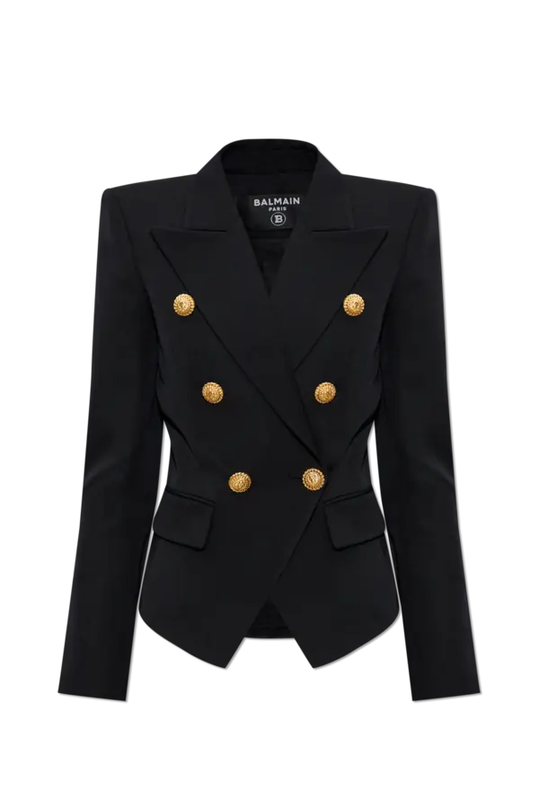 Balmain Double-breasted Wool Blazer - Black