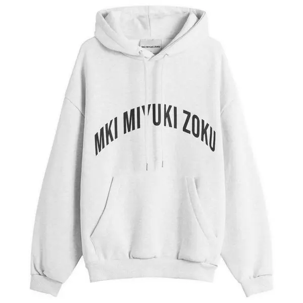 MKI MIYUKI ZOKU Arch Hoodie - Light Grey/deep Navy