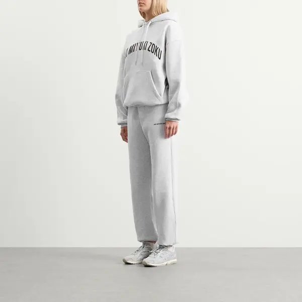 MKI MIYUKI ZOKU Arch Hoodie - Light Grey/deep Navy