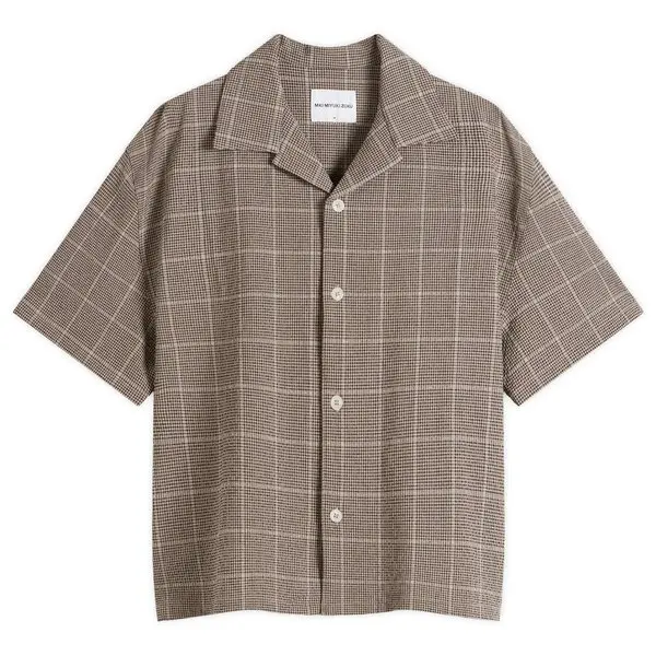 MKI MIYUKI ZOKU Seersucker Check Vacation Shirt - Brown