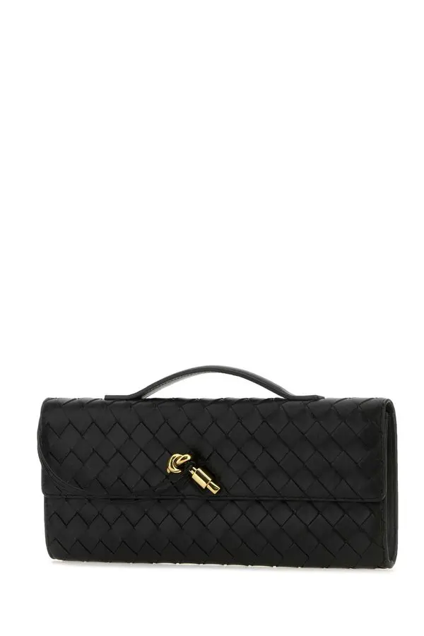Bottega Veneta Leather Andiamo Handbag - Black