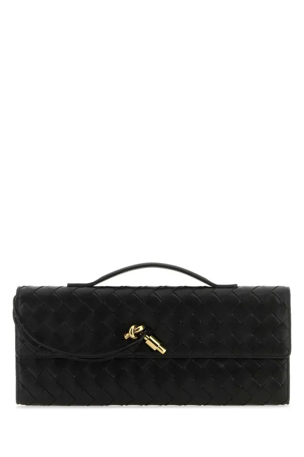 Bottega Veneta Leather Andiamo Handbag - Black