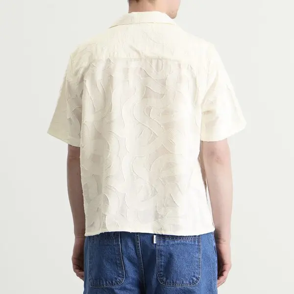 WAX LONDON Curzon Jacquard Vacation Shirt - Ecru