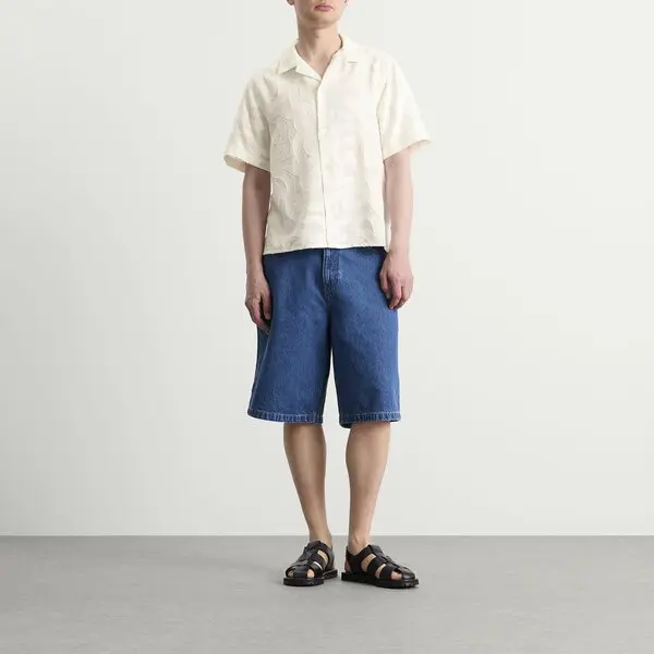 WAX LONDON Curzon Jacquard Vacation Shirt - Ecru