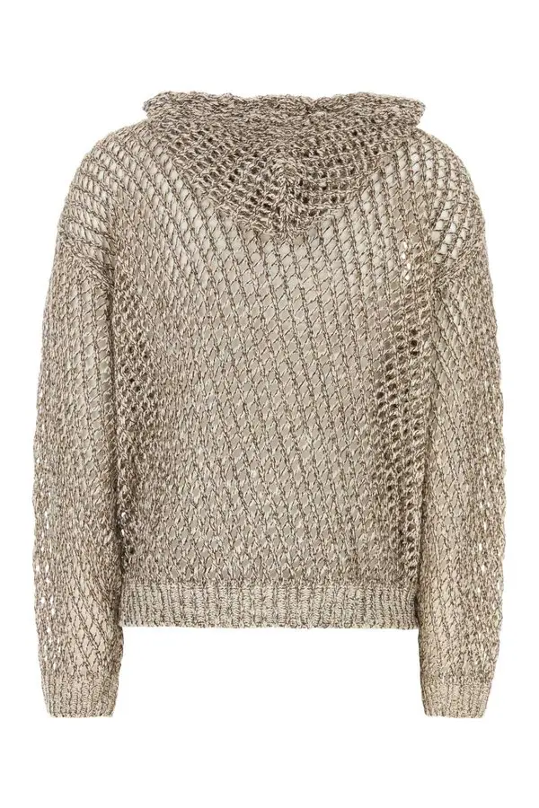 Brunello Cucinelli Crochet Knit Zip-up Hoodie