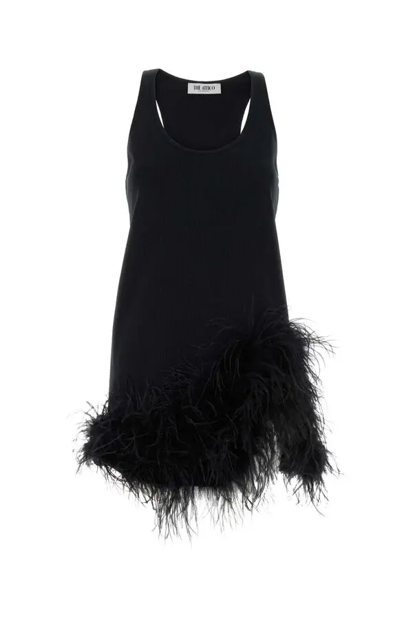 Attico Cotton Mini Dress - Black