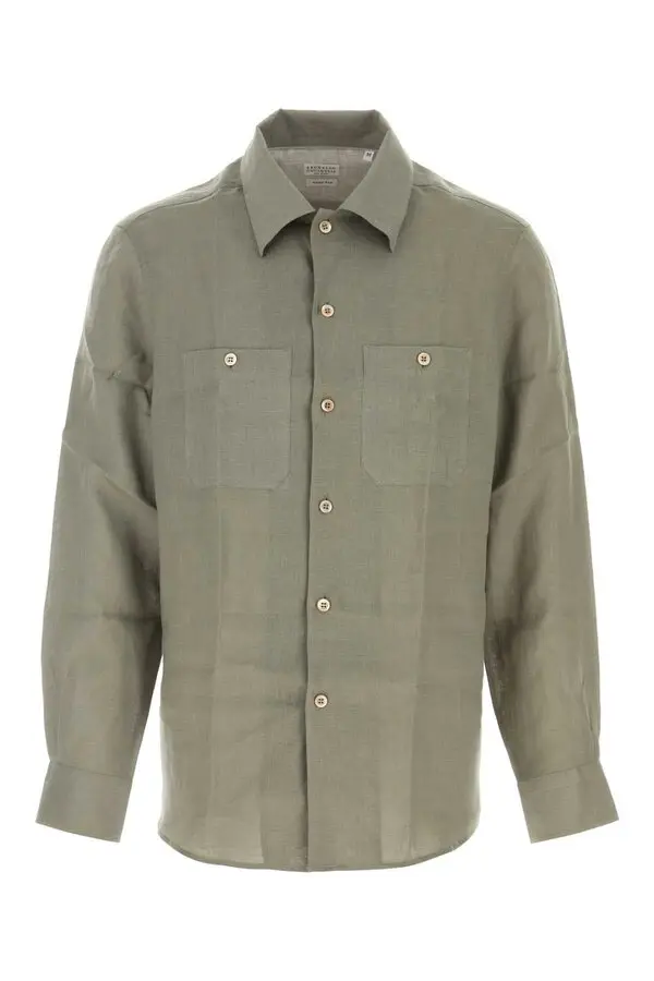 Brunello Cucinelli Dark Grey Linen Shirt