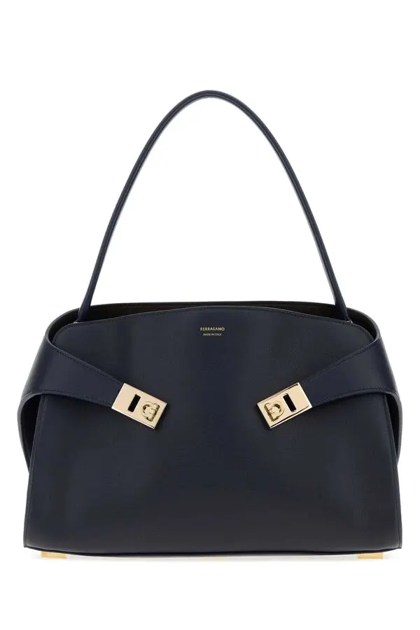 FERRAGAMO Salvatore Medium Hug Soft Shoulder Bag - Blue