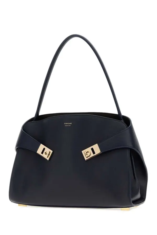 FERRAGAMO Salvatore Medium Hug Soft Shoulder Bag - Blue