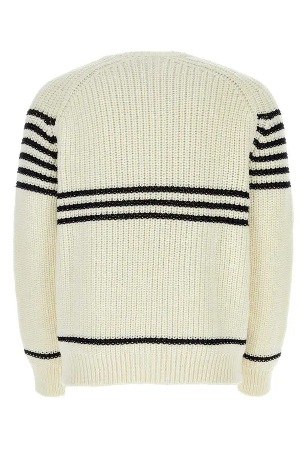 Loewe Ivory Wool Blend Striped Sweater