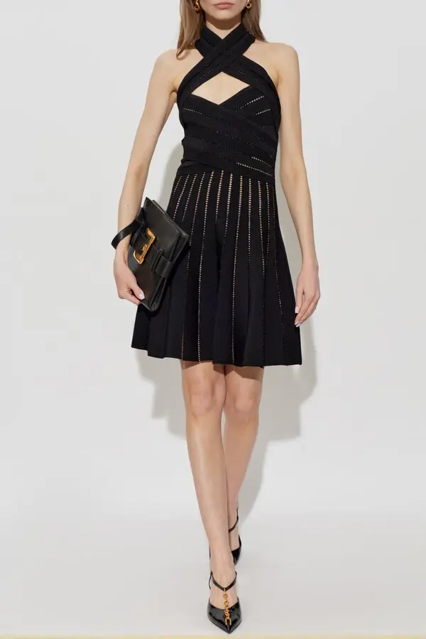 Balmain Sync Heeled Shoes With Gold Chain Detail - Black