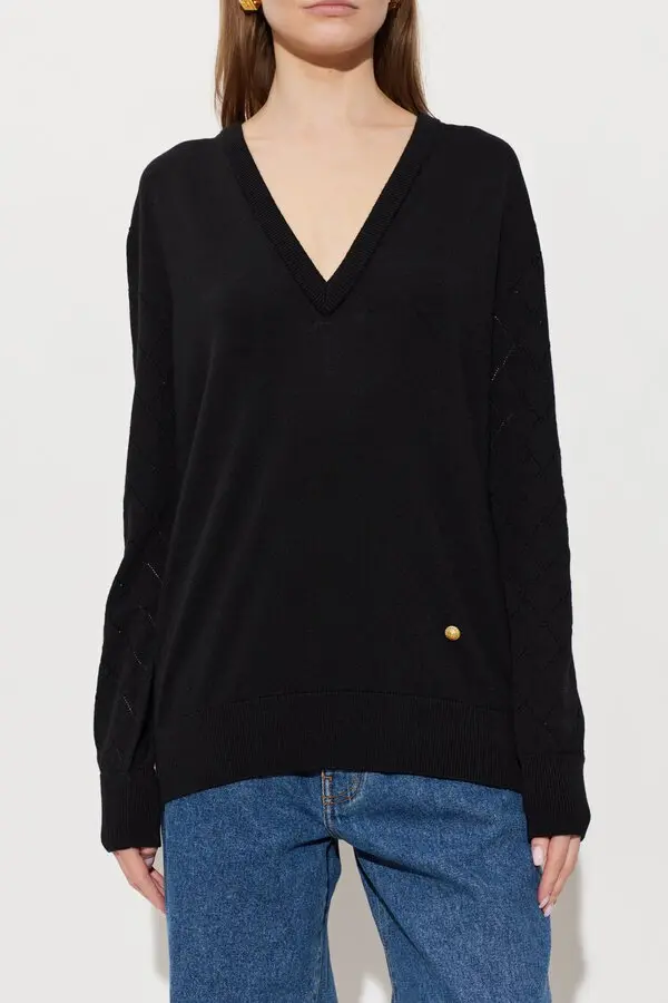 Balmain V-neck Wool Sweater