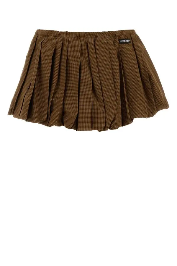 Miu Miu Embroidered Cotton Mini Skirt - Multicolor