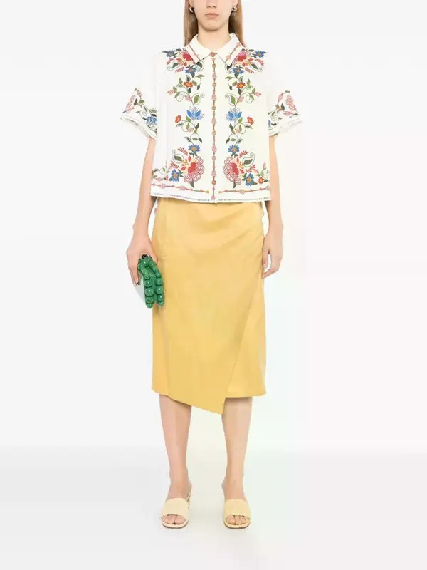 Farm Rio Floral Print Short Sleeve Shirt
