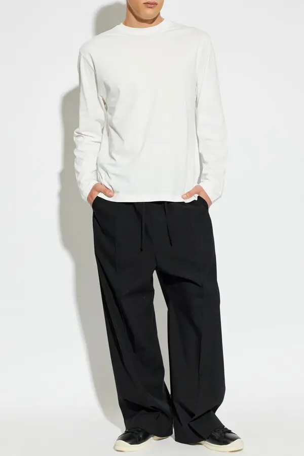JIL SANDER Leather Lace-up Low Top Sneakers