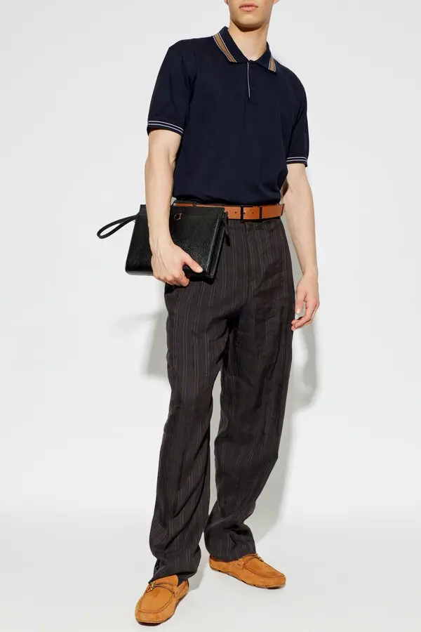 FERRAGAMO Front 4' Suede Loafers With Gold Buckle
