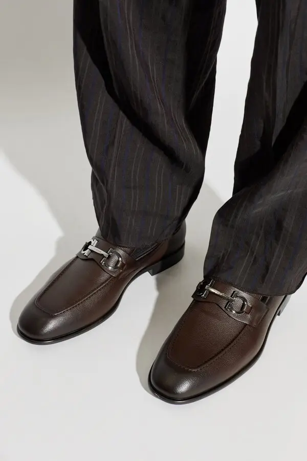 FERRAGAMO Foster Loafers With Horsebit Buckle - Brown