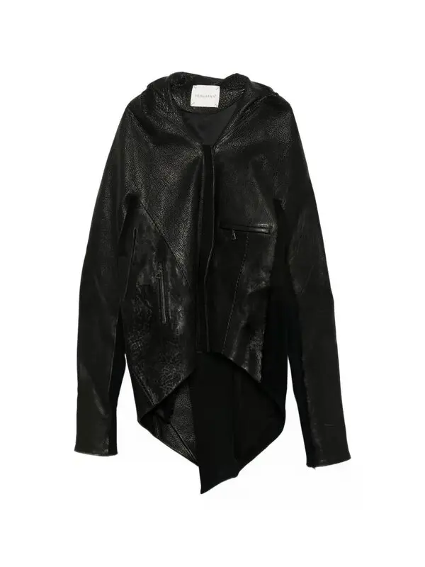 YEHUAFAN Panelled Leather Jacket