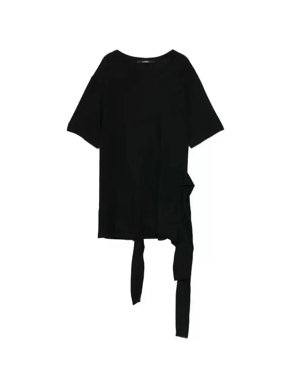 LIMI FEU Asymmetrical Jersey T-shirt - Black