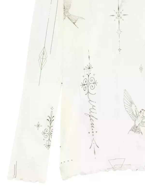 LIMI FEU Tattoo Print Tulle Turtleneck