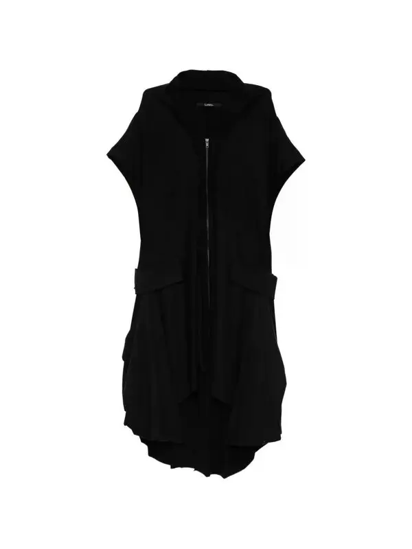 LIMI FEU Asymmetrical Zip-up Hooded Dress - Black