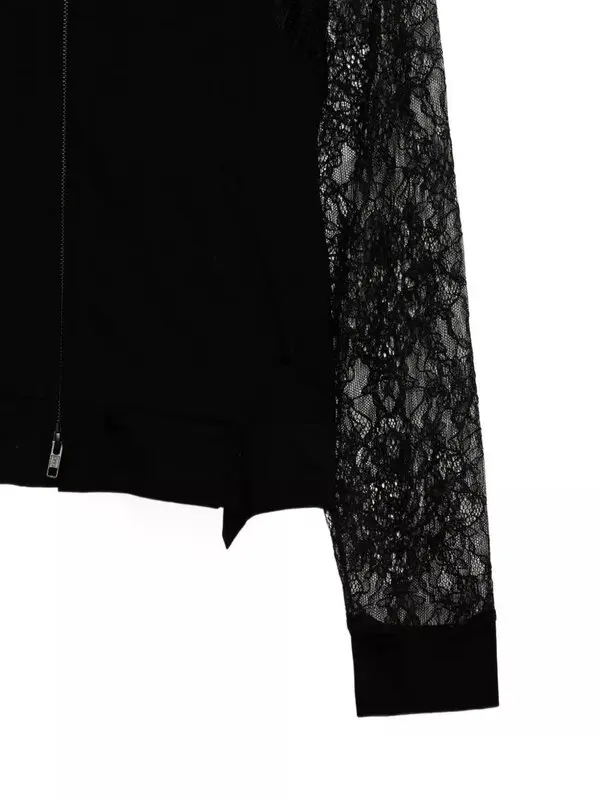 LIMI FEU Zip-up Hoodie With Lace Paneling