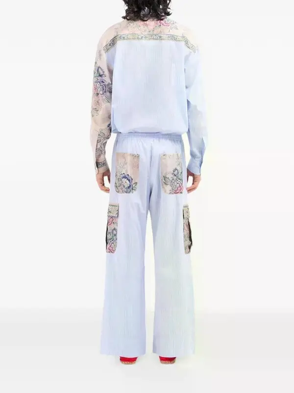 PIERRE-LOUIS MASCIA Floral Patch Cotton Cargo Pants