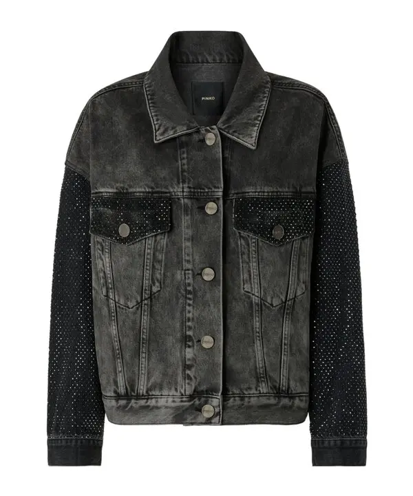 Pinko Embellished Denim Trucker Jacket