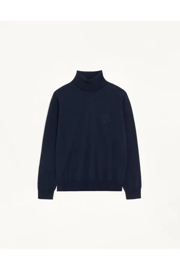 Valentino Garavani Wool High-neck Sweater With Vg Embroidery