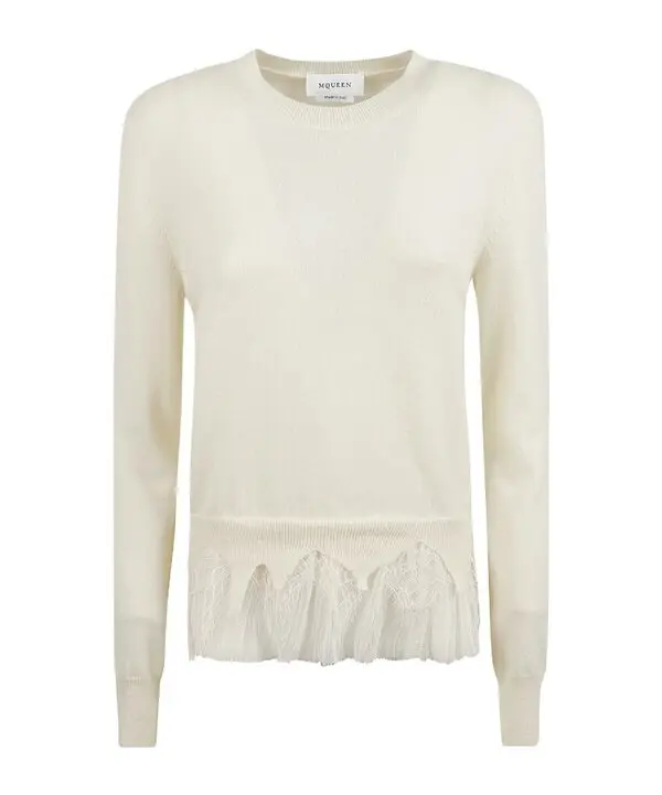 Alexander McQueen Cobweb Lace Wool Cashmere Sweater - /