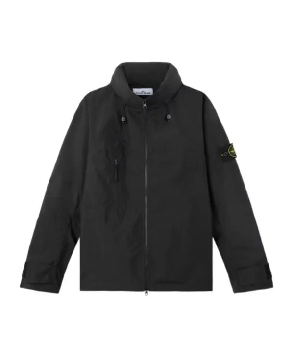 Stone Island Stand Collar Jacket With Ventilation Flaps And Patchwork Sleeves