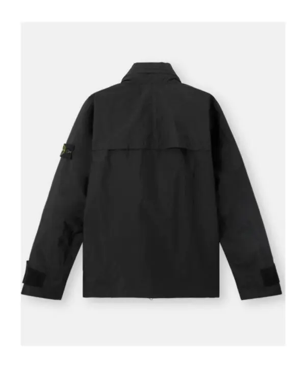 Stone Island Stand Collar Jacket With Ventilation Flaps And Patchwork Sleeves