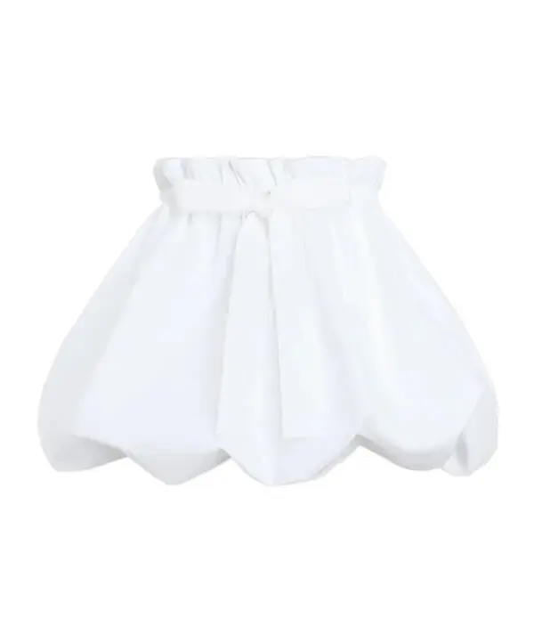 PATOU Gathered Mini Skirt With Tie Detail - White
