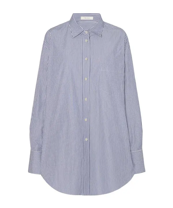 THE ROW Ment Striped Shirt - White/blue