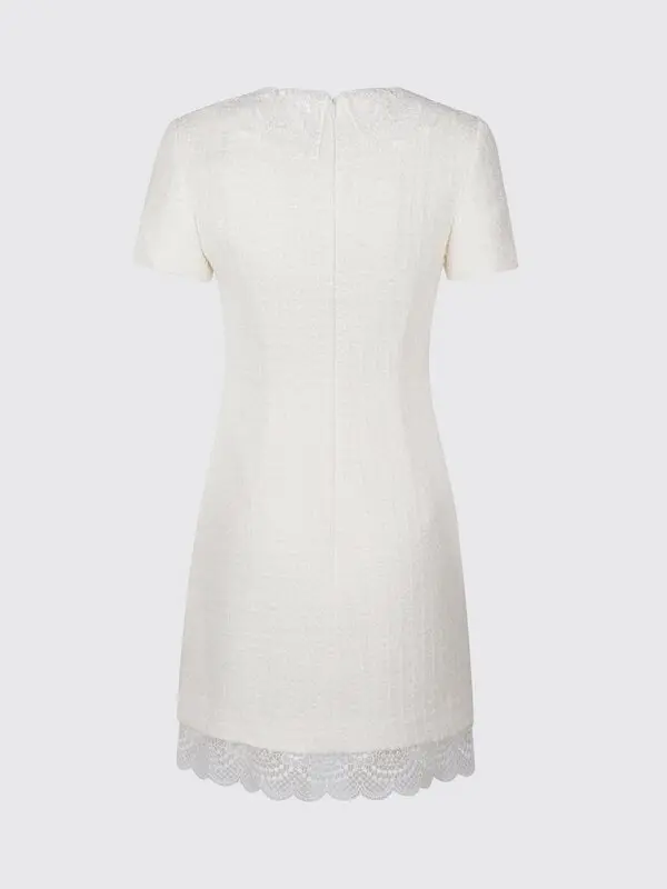 SELF-PORTRAIT Lace-trimmed Bouclé Mini Dress