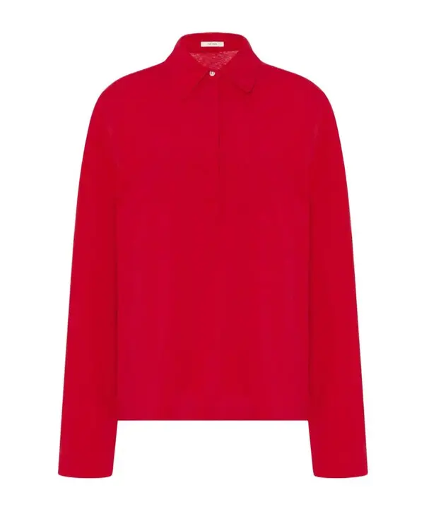 THE ROW Roddie Oversized Polo Top In Organic Cotton Jersey