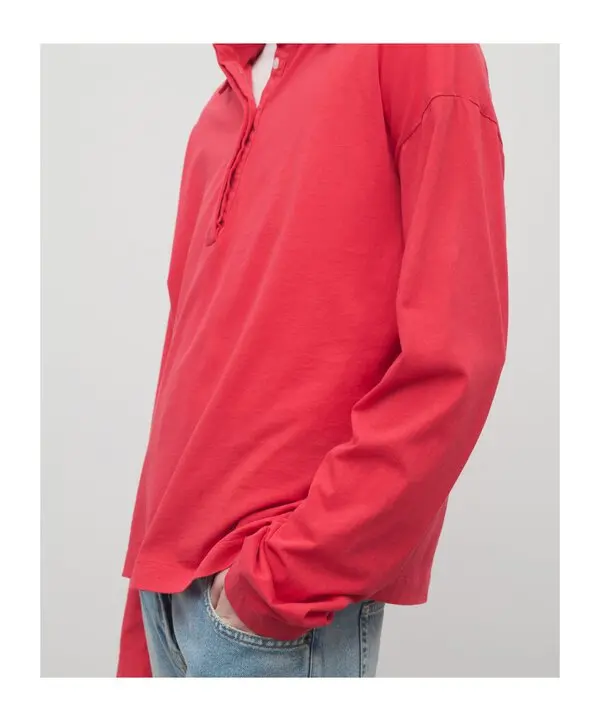 THE ROW Roddie Oversized Polo Top In Organic Cotton Jersey