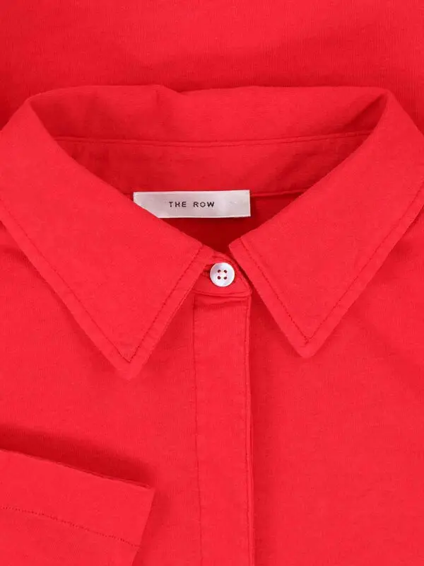 THE ROW Roddie Oversized Polo Top In Organic Cotton Jersey - Red