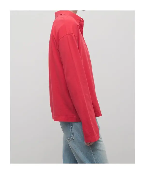 THE ROW Roddie Oversized Polo Top In Organic Cotton Jersey - Red