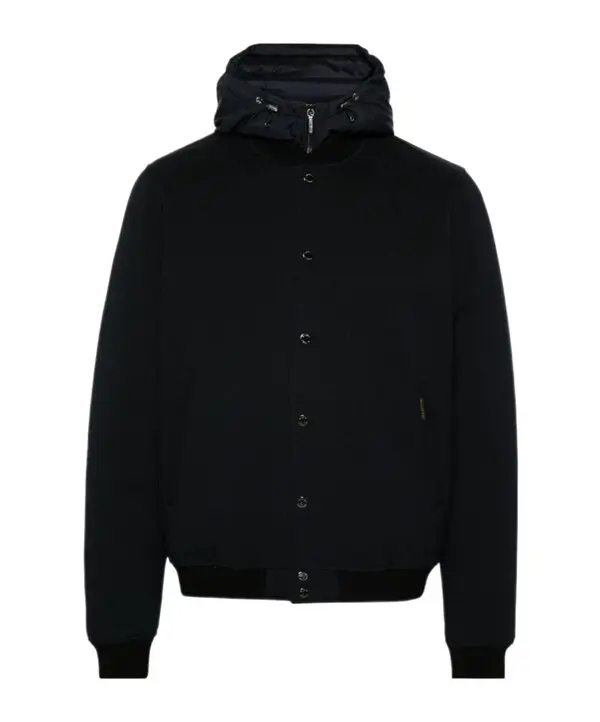 MOORER Callum-tz Hooded Bomber Jacket - Black