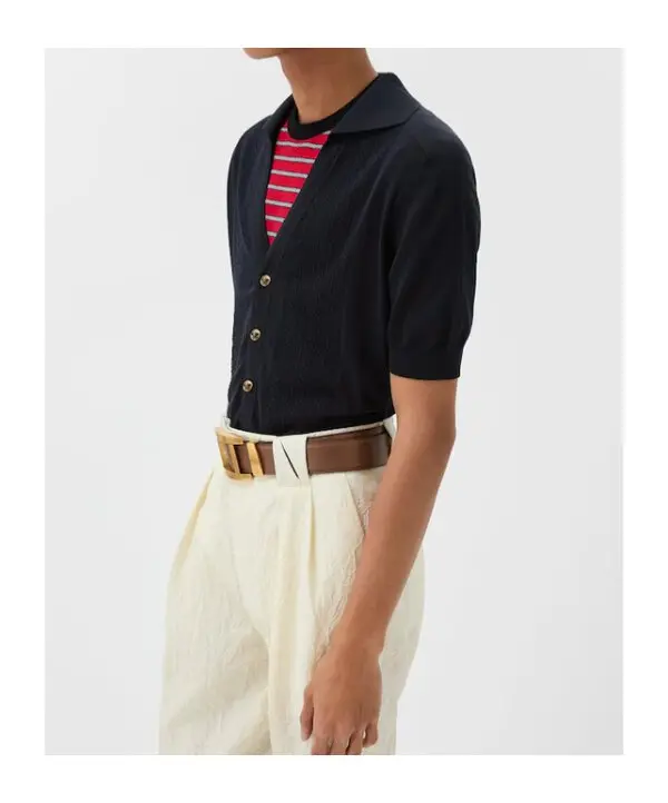 Versace V-neck Knitted Polo Shirt
