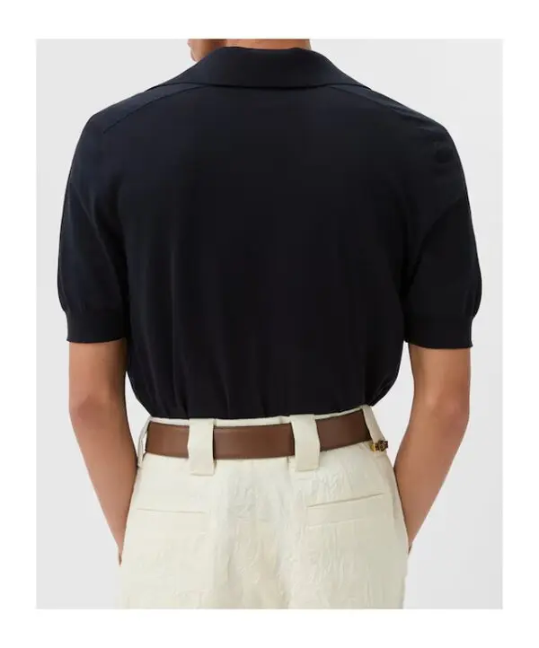 Versace V-neck Knitted Polo Shirt