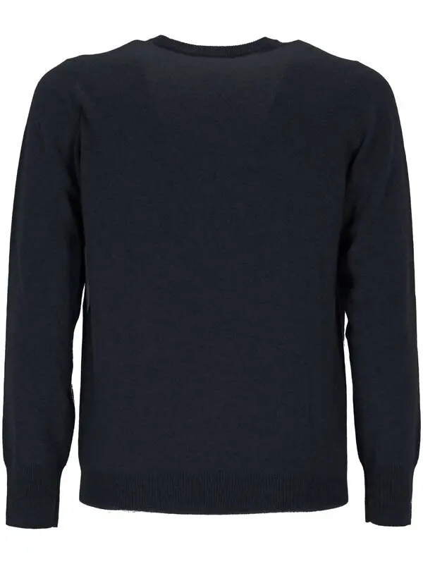 Soft Goat Crew Neck Long Sleeve Knitwear - Black